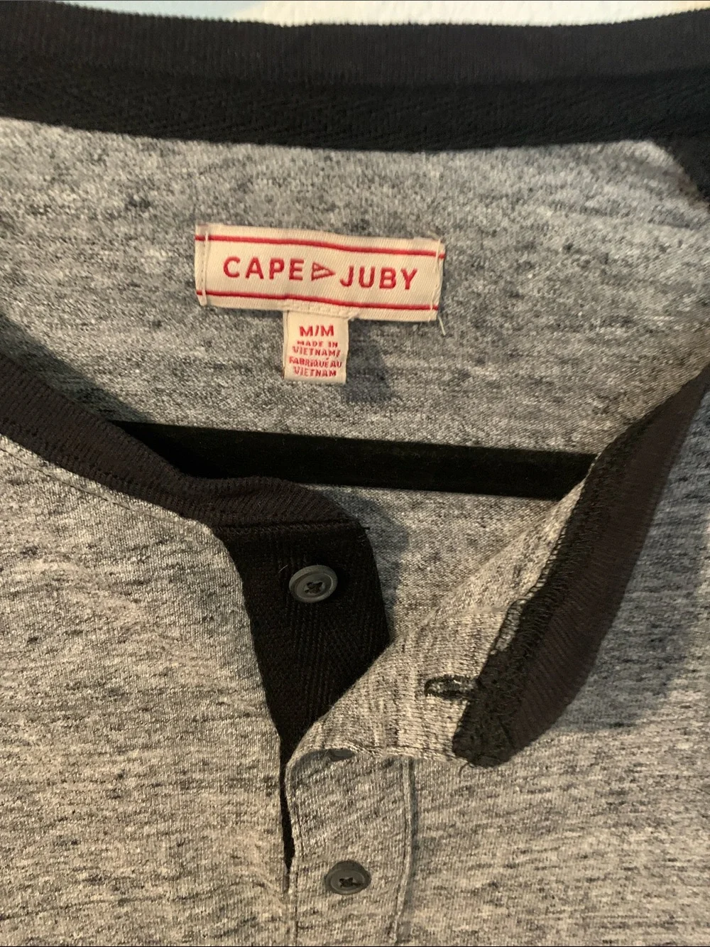 Cape Juby | Shirts | Cape Juby Gray And Black Longsleeve Henley | Poshmark